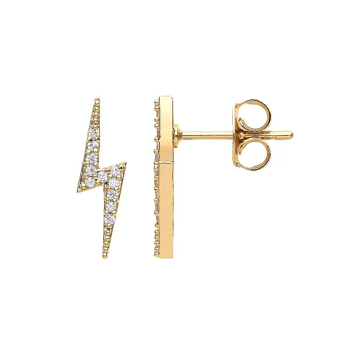 Estella Bartlett Lightning Bolt Earrings - Gold Plated – Janet Bell ...