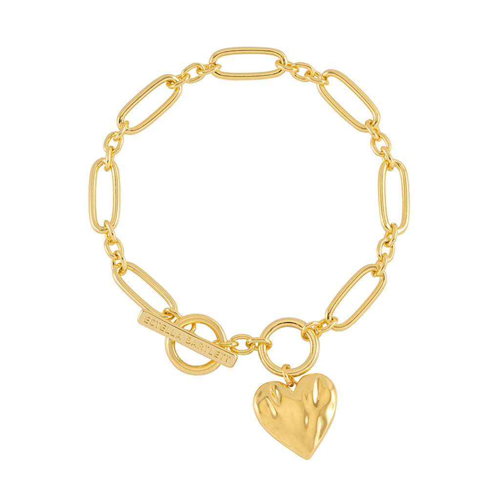 Estella Bartlett Oversized Molten T Bar Bracelet - Gold – Janet Bell ...